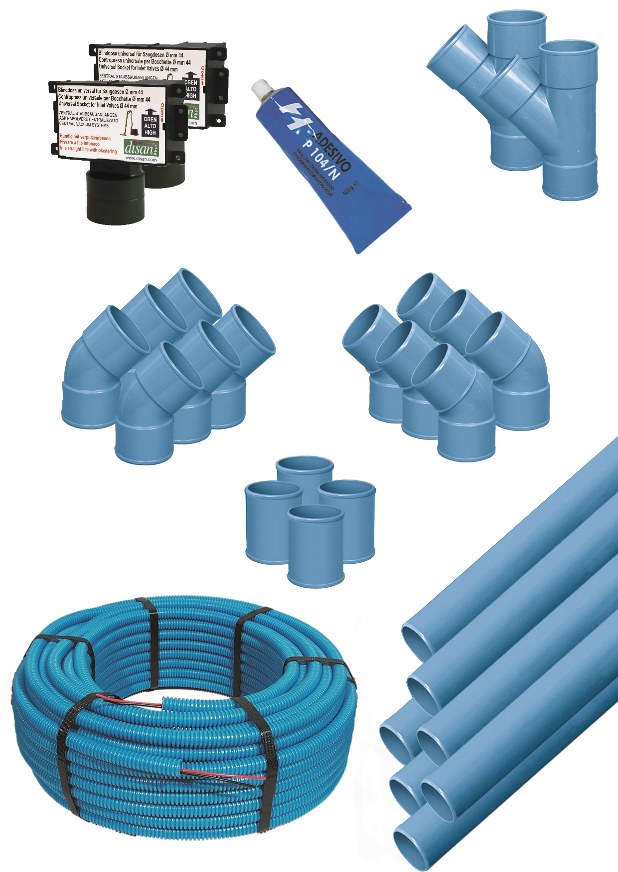Kit with 2 rectangular backup boxes | PVC tubes and fittings ...